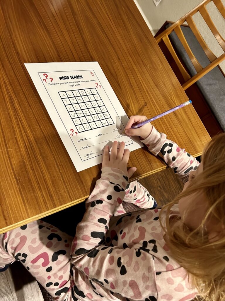sight word search